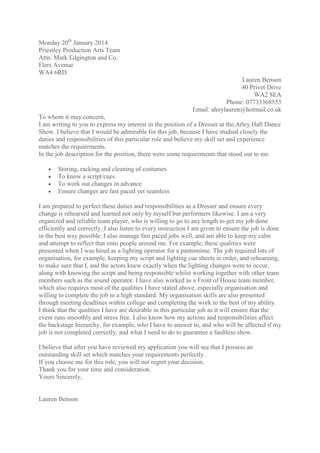 Dresser application | PDF