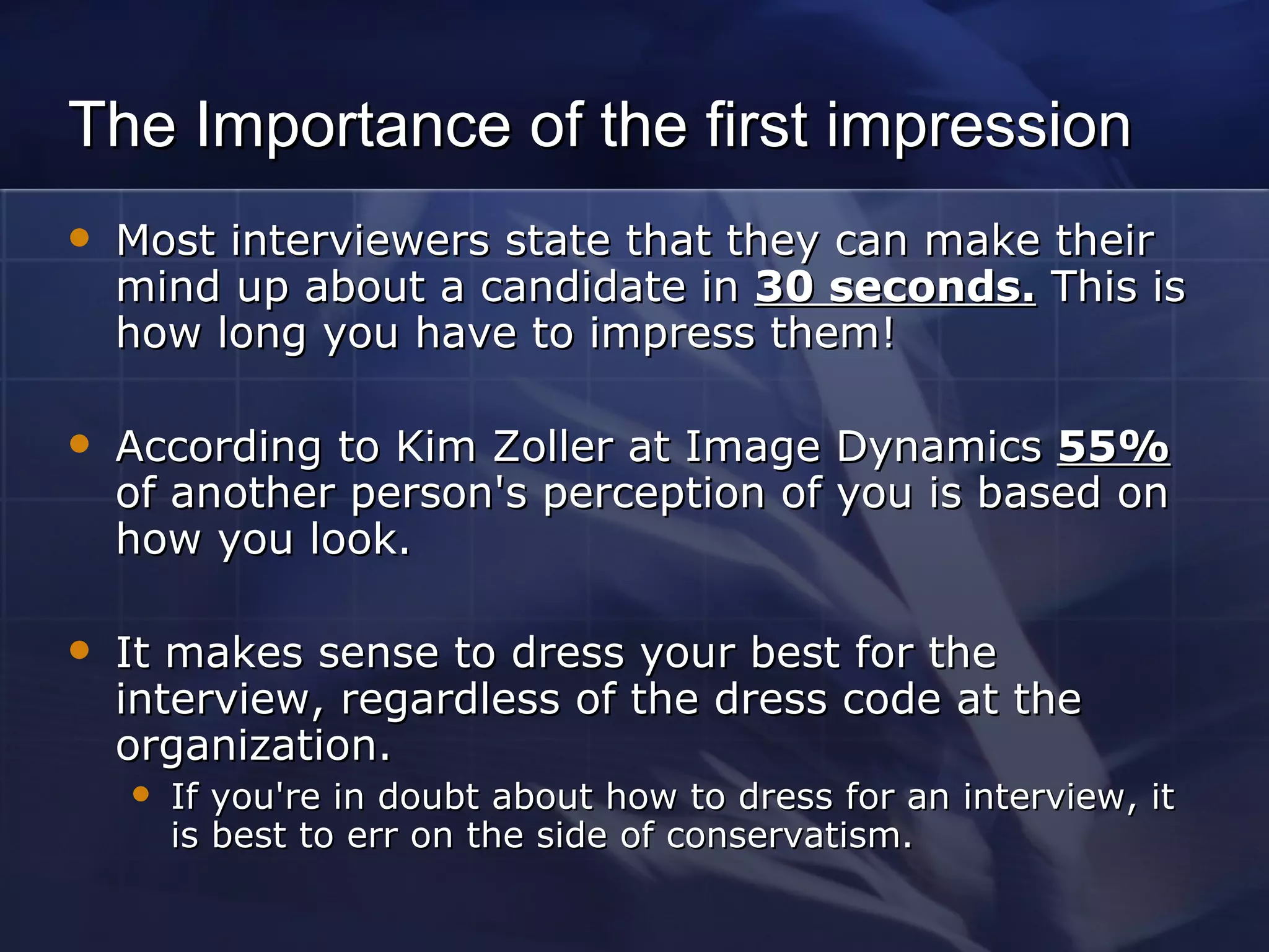 Dress for interview success | PPT