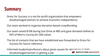 Dress for Success Crowdfunding | PPTX | Non-Profit Organizations ...