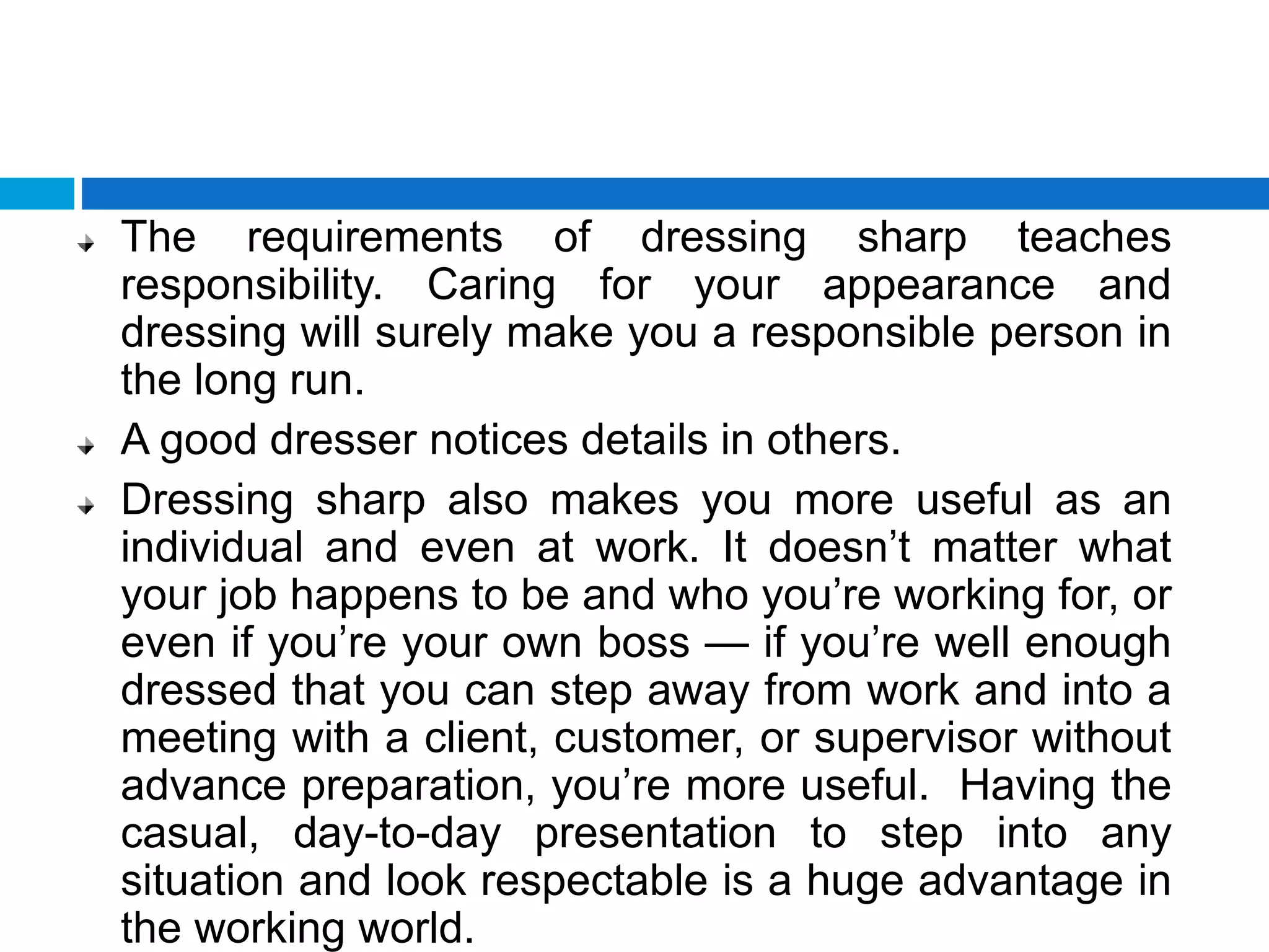 Dress for success dressing skills | PPTX