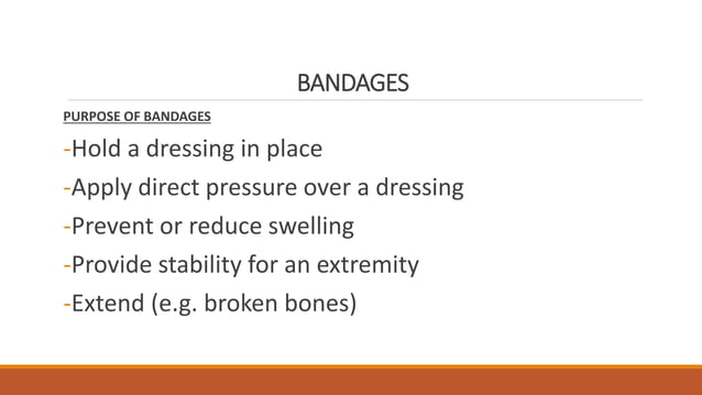 Dressing | PPTX | First Aid | Injuries