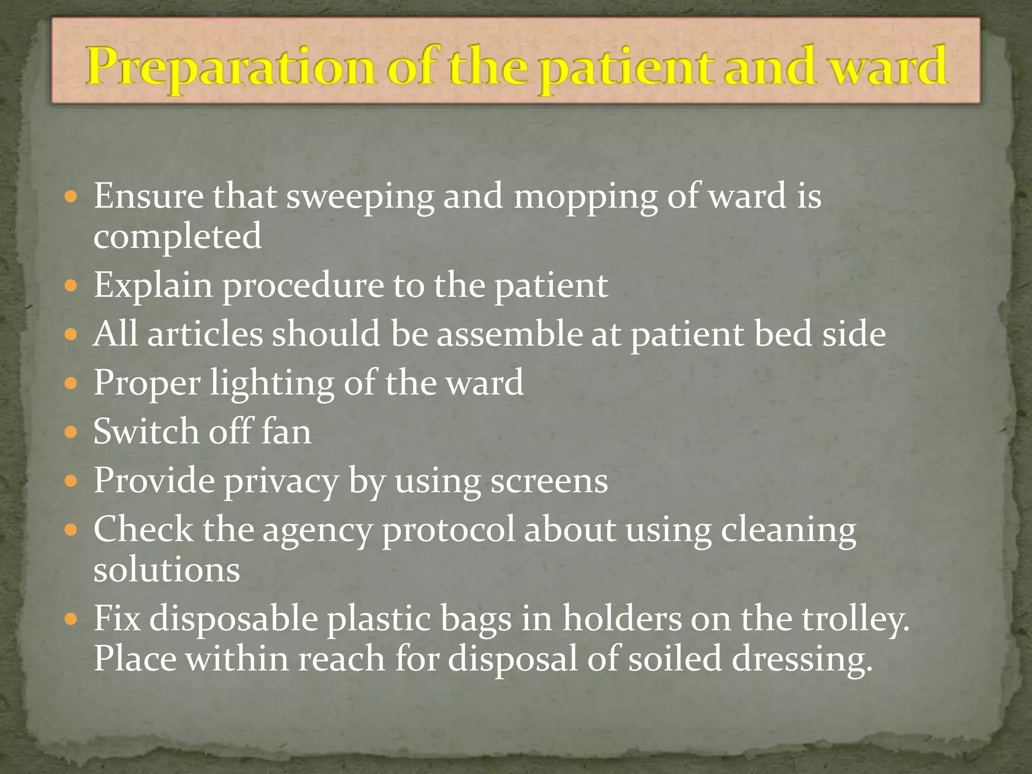 Dressing or care of wound | PPTX