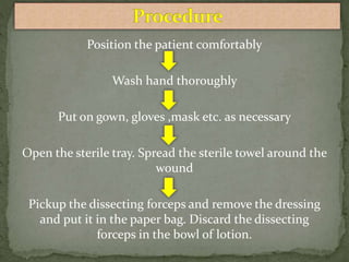 Dressing or care of wound | PPTX | First Aid | Injuries