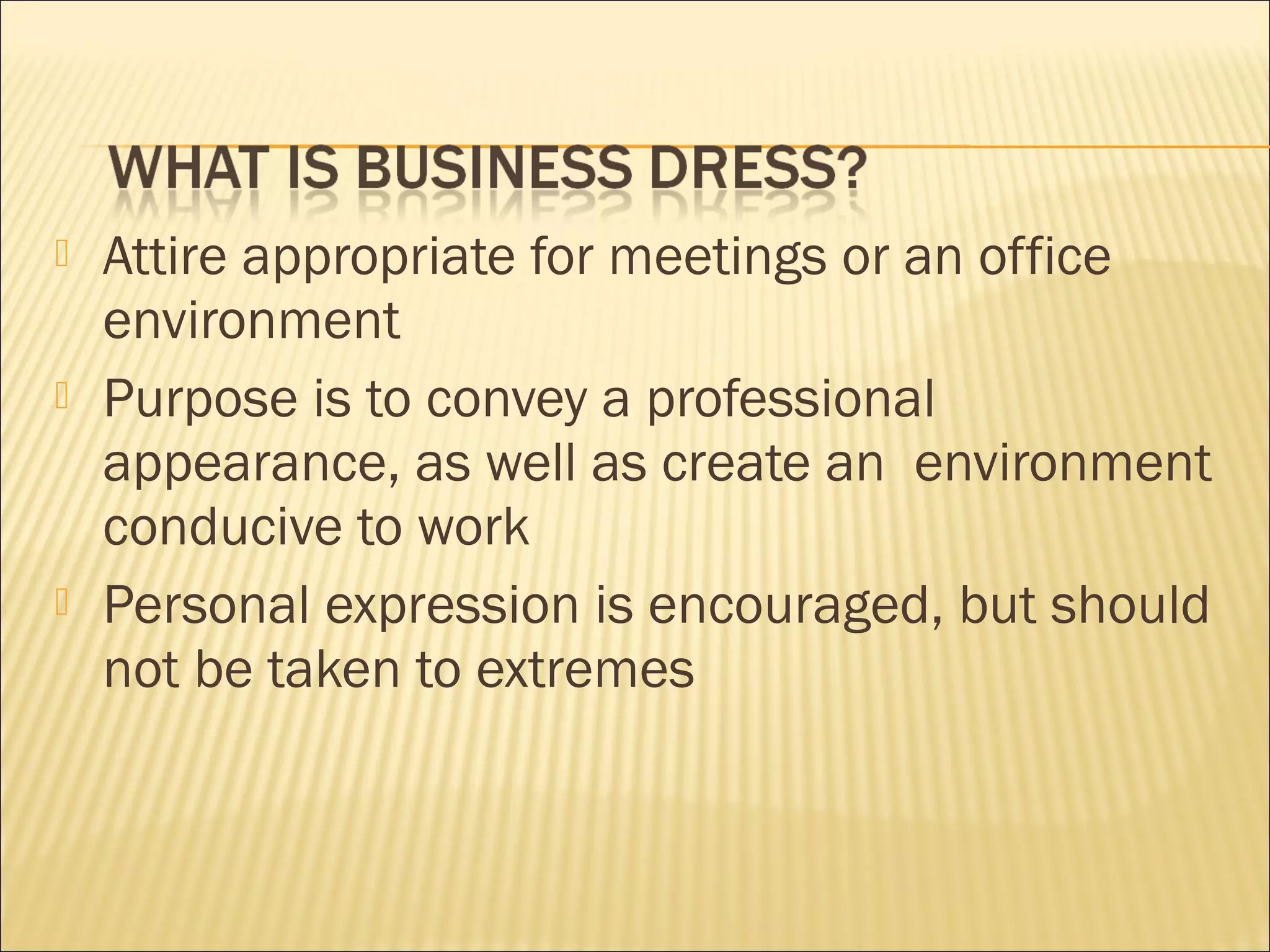 Dressing etiquette | PPT