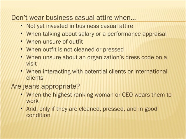 Dressing etiquette | PPT