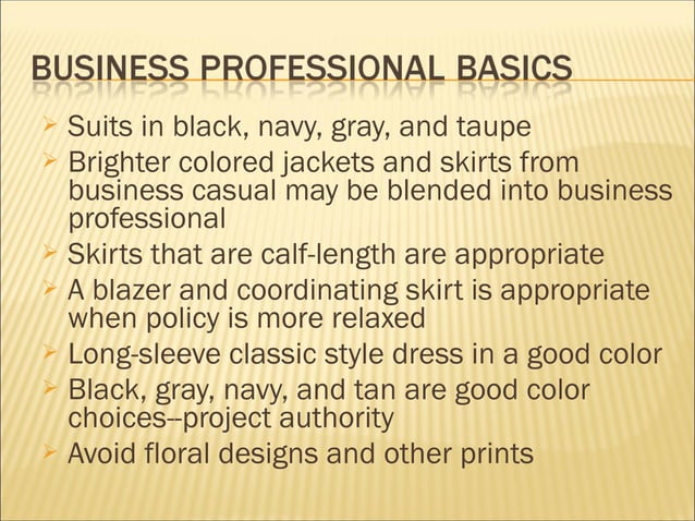 Dressing etiquette | PPT