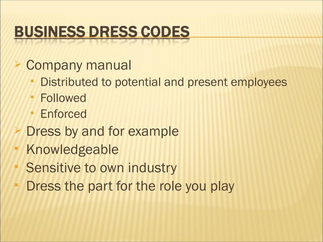 Dressing etiquette | PPT