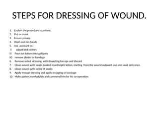 Woumd dressing procedure particular note | PPT