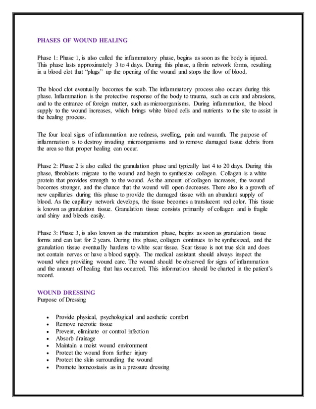Dressing procedure for nursing officer working in health care setting | PDF