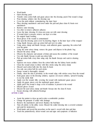 Dressing procedure for nursing officer working in health care setting ...