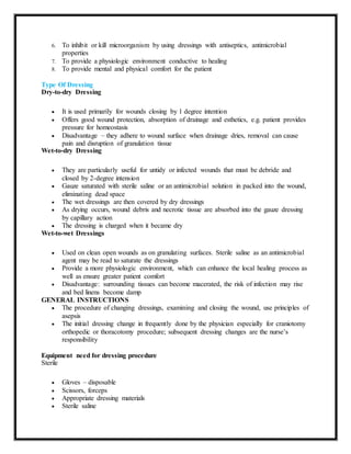 Dressing procedure for nursing officer working in health care setting ...