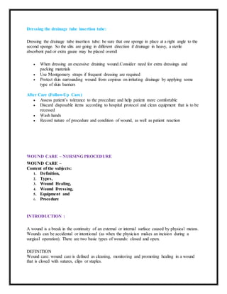 Dressing procedure for nursing officer working in health care setting | PDF