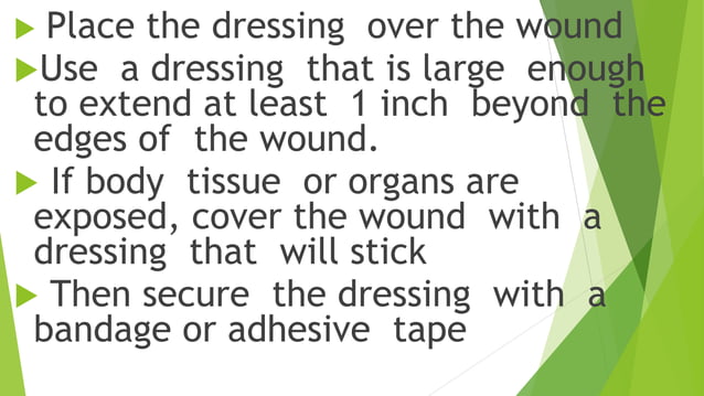 Dressings and bandaging ppt. | PPTX | First Aid | Injuries
