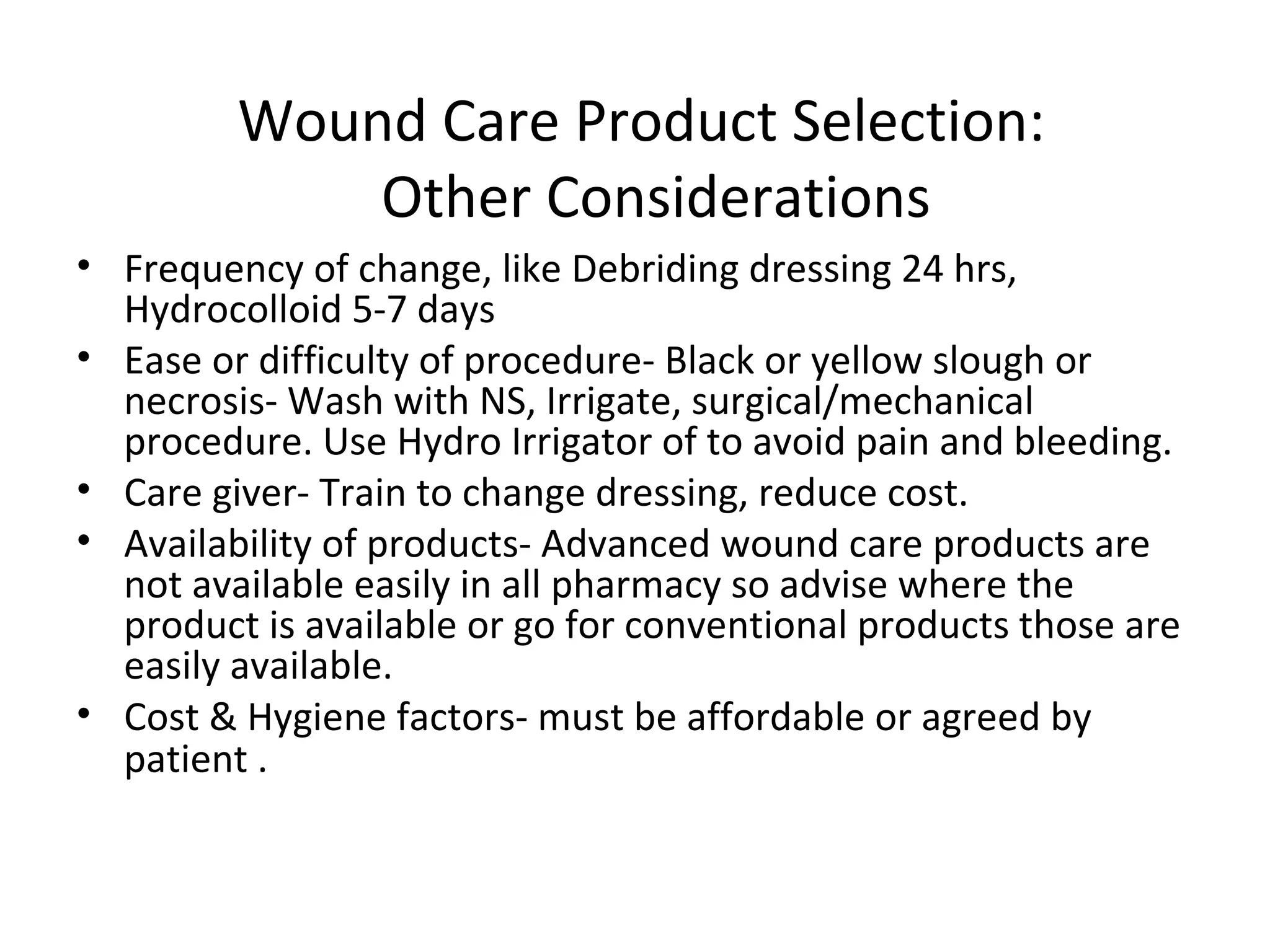 Dressing selection HHBS | PPT