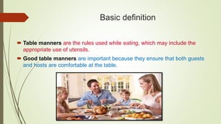 Dressing sense and table mannerism | PPTX