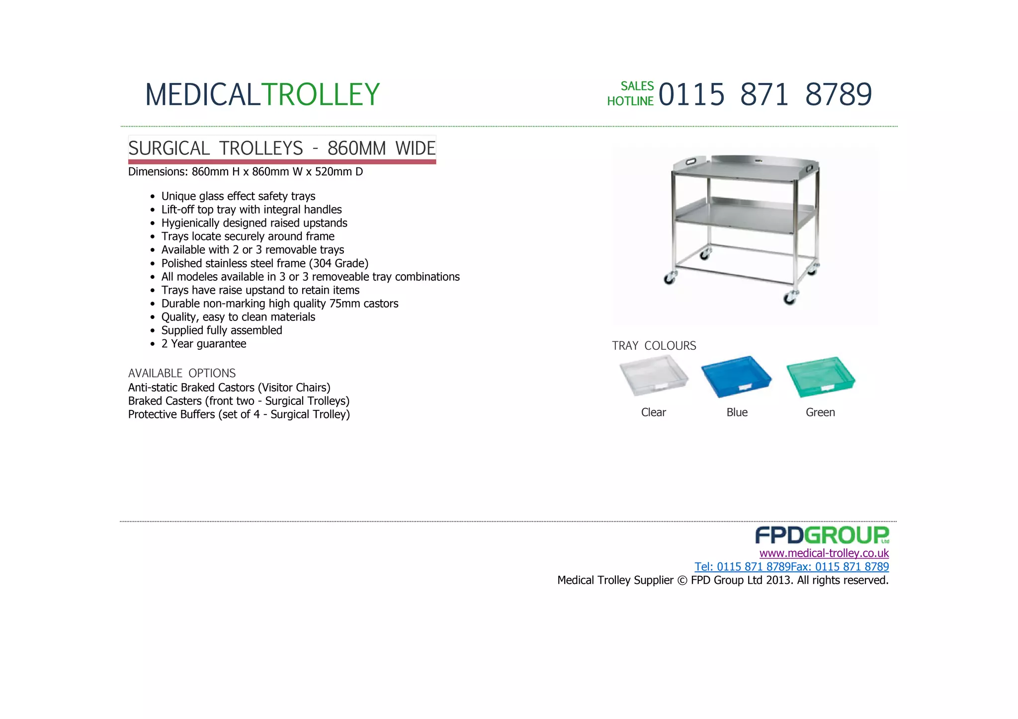 Dressing & Surgical Trolleys Brochure | PDF
