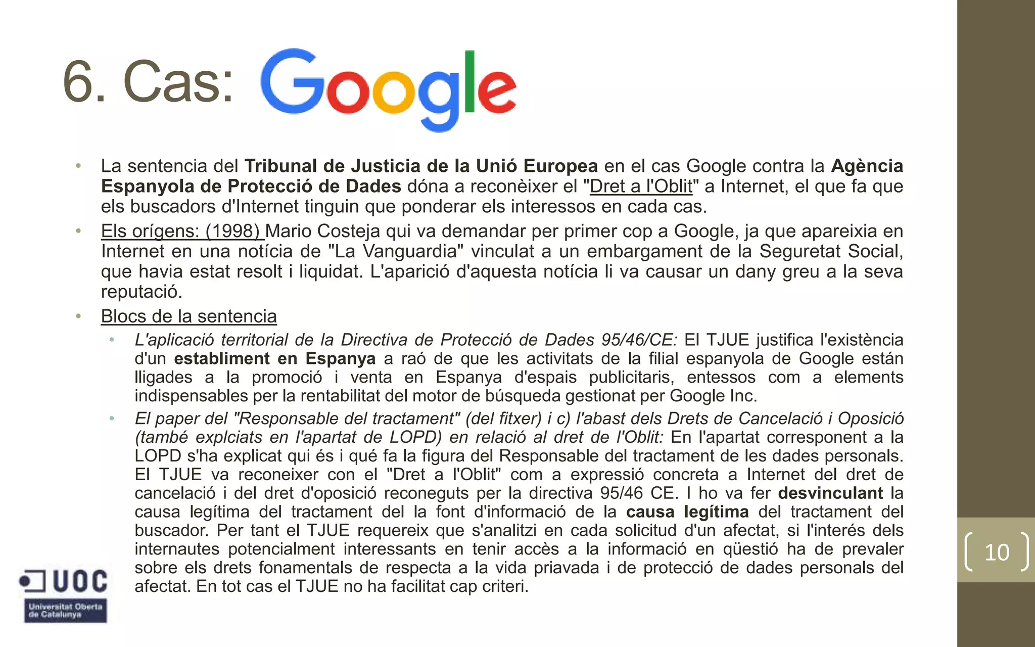 Dret a l'oblit | PPTX