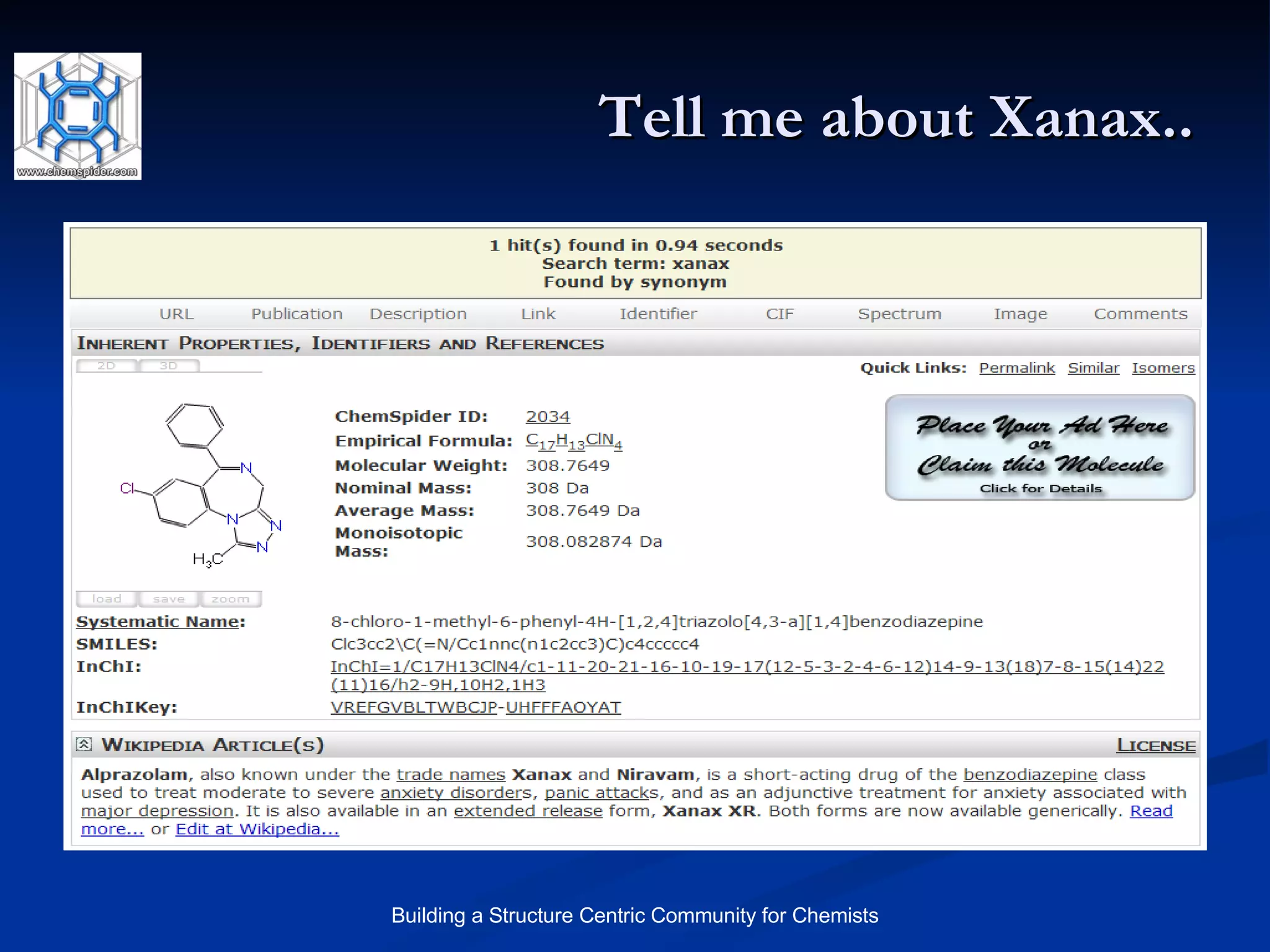 Short Overview of ChemSPider at Drexel University | PPT | Chemistry ...