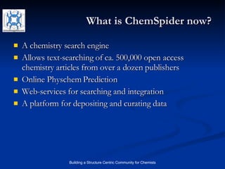 Short Overview of ChemSPider at Drexel University | PPT | Chemistry ...