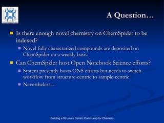 Short Overview of ChemSPider at Drexel University | PPT | Chemistry | Science