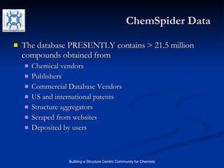 Short Overview of ChemSPider at Drexel University | PPT | Chemistry | Science