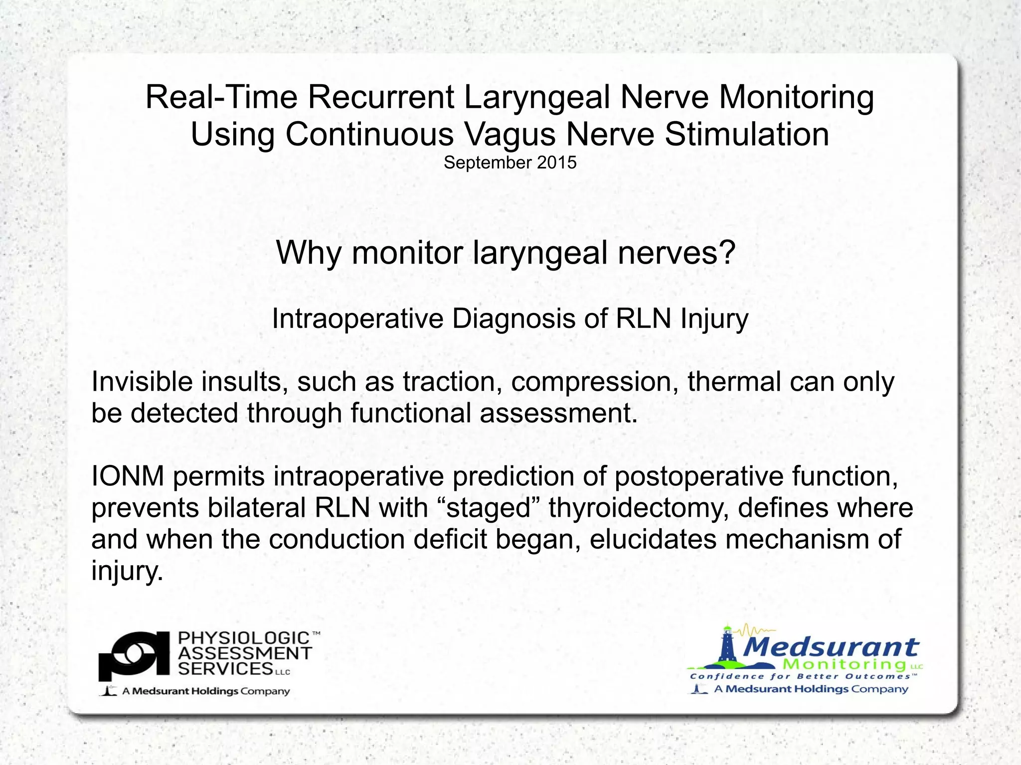 Real-Time Recurrent Laryngeal Nerve Intraoperative Monitoring Using ...
