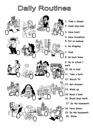 Daily routinesworksheet | PDF | Homework and Study | Education