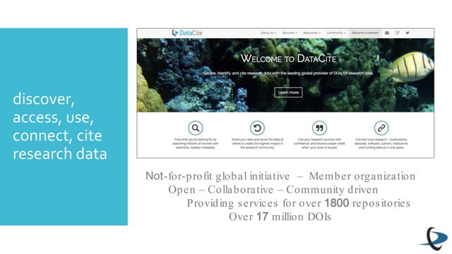 DataCite and its Members: Connecting Research and Identifying Knowledge ...