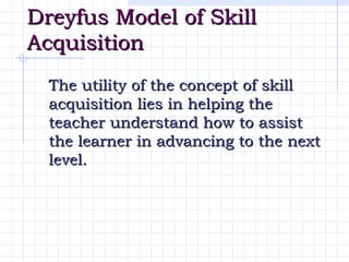 Dreyfus Model Of Skills Acquisition | PPT