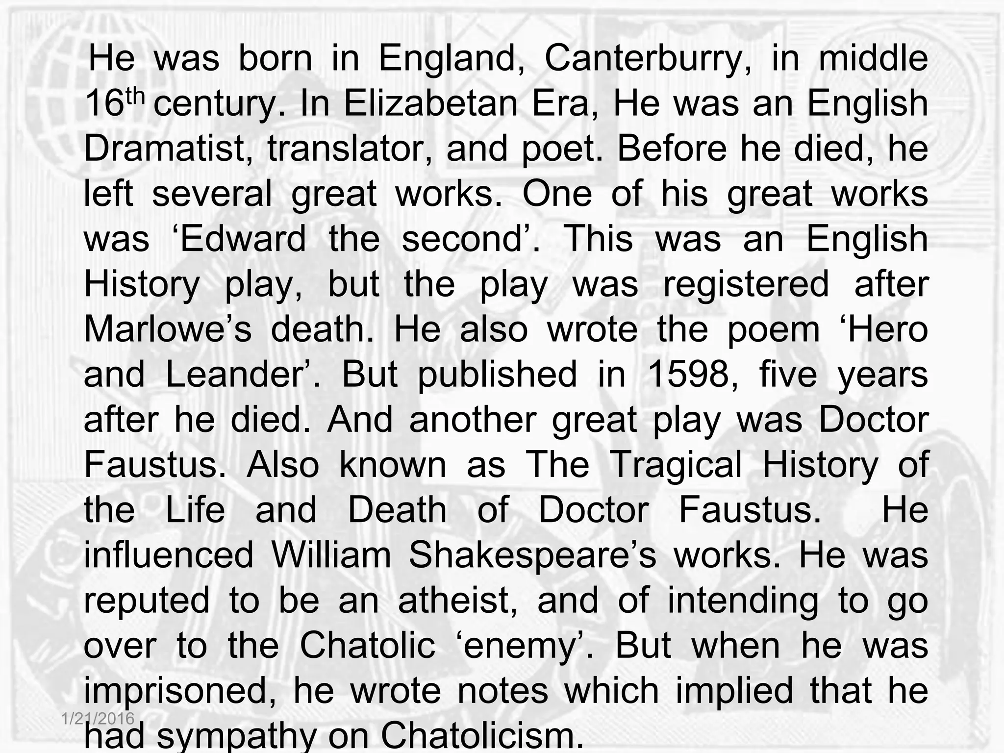 Dr faustus character,symbol,setting,plot | PPT