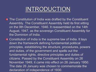 GFGC CHIKKABASUR ( BASIC FEATURES OF INDIAN CONSTITUTION ) | PPT