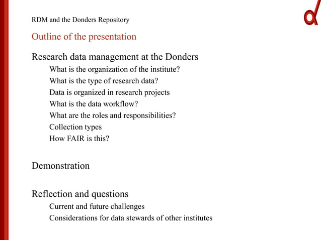 RDM and the Donders Repository | PPT