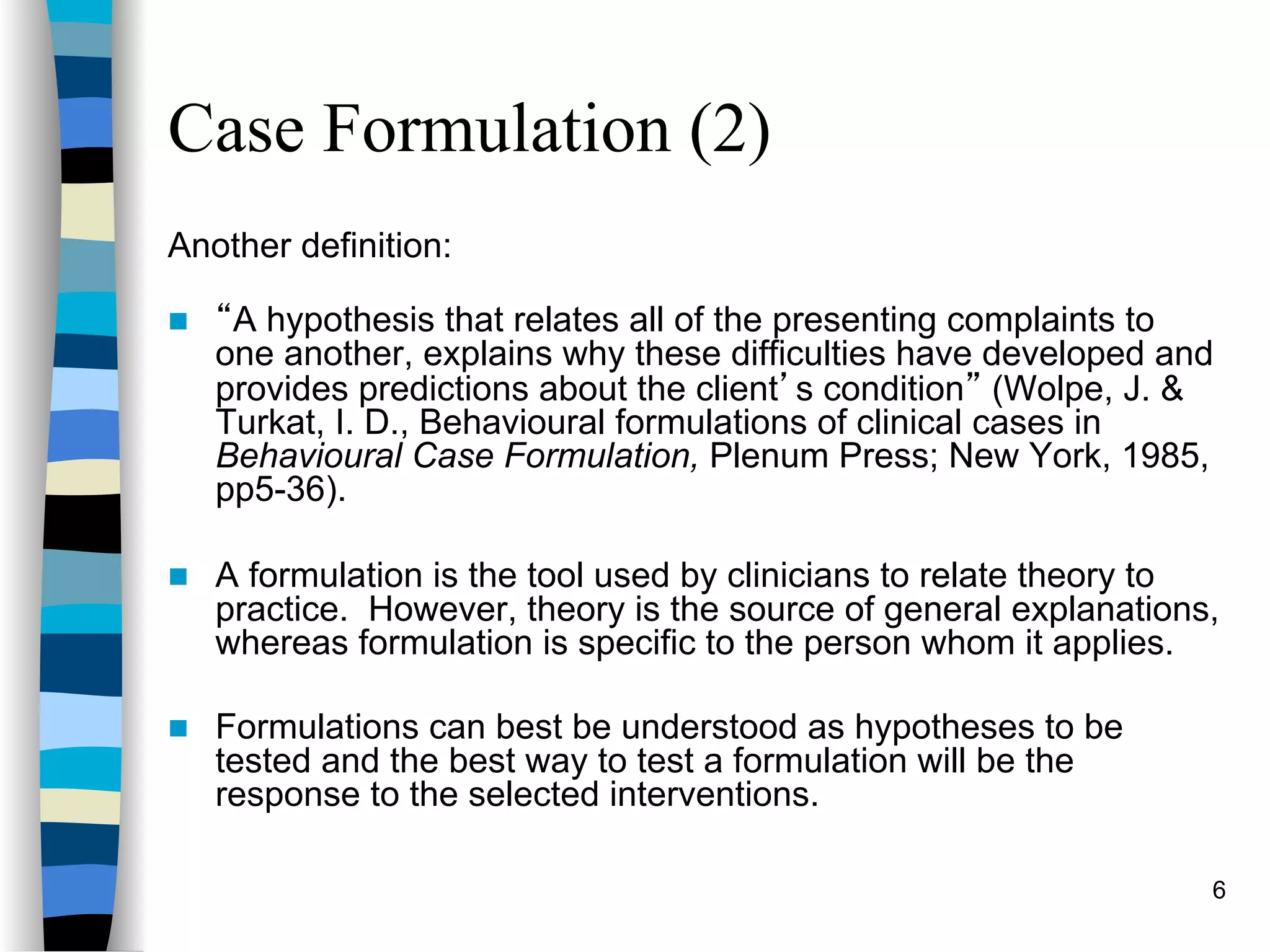 Dr Funke's Formulation Workshop Implementing Theory into Practice | PDF