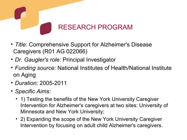 Dr. Gaugler Overview Of Research Projects | PPT