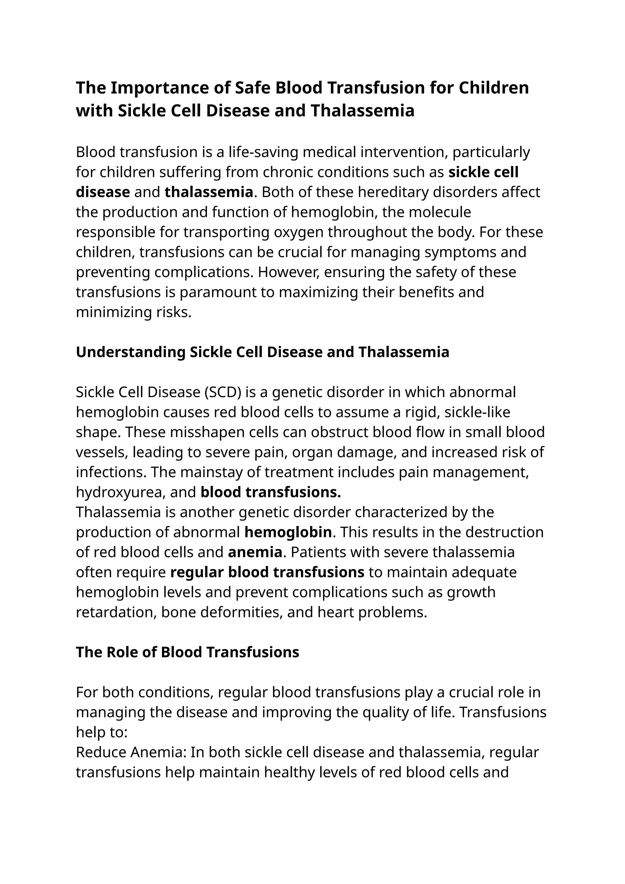Dr. Gaurav kharaya : Blood Transfusion for Children | DOCX