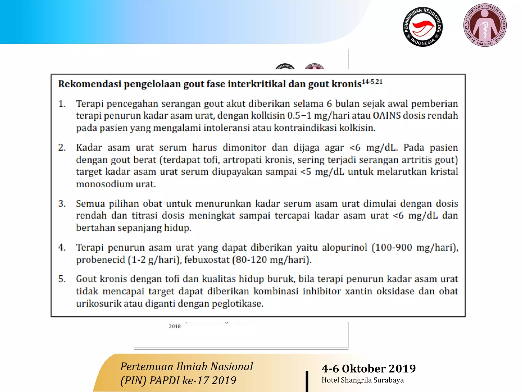 dr Gede Kambayana - Penatalaksanaan Gout (PIN PAPDI)edit.pdf dr Gede Kambayana - Penatalaksanaan Gout (PIN PAPDI)edit.pdf