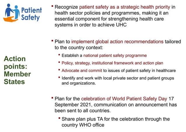 INTERNATIONAL PATIENT SAFETY INTERNATIONAL PATIENT SAFETY | PPT