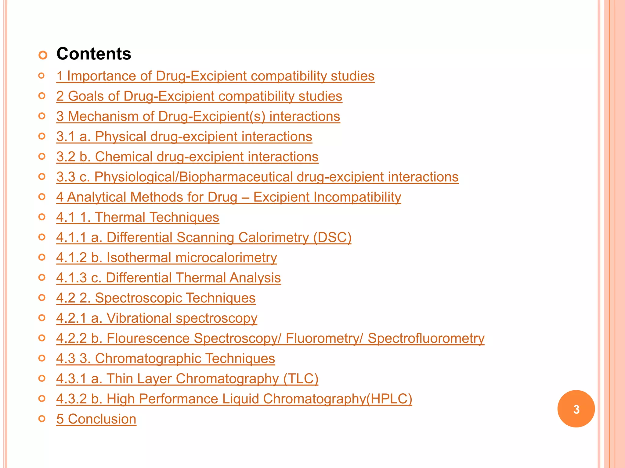 Drug excipients interaction : Types and techniques | PPTX