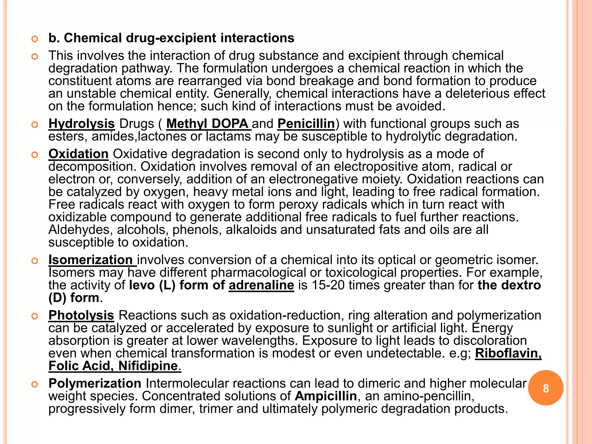 Drug excipients interaction : Types and techniques | PPTX