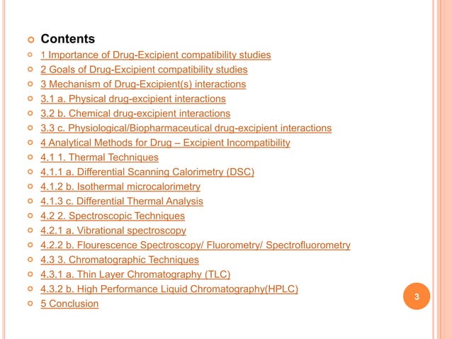 Drug excipients interaction : Types and techniques | PPTX ...