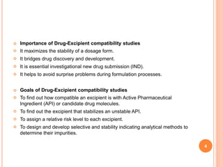 Drug excipients interaction : Types and techniques | PPTX
