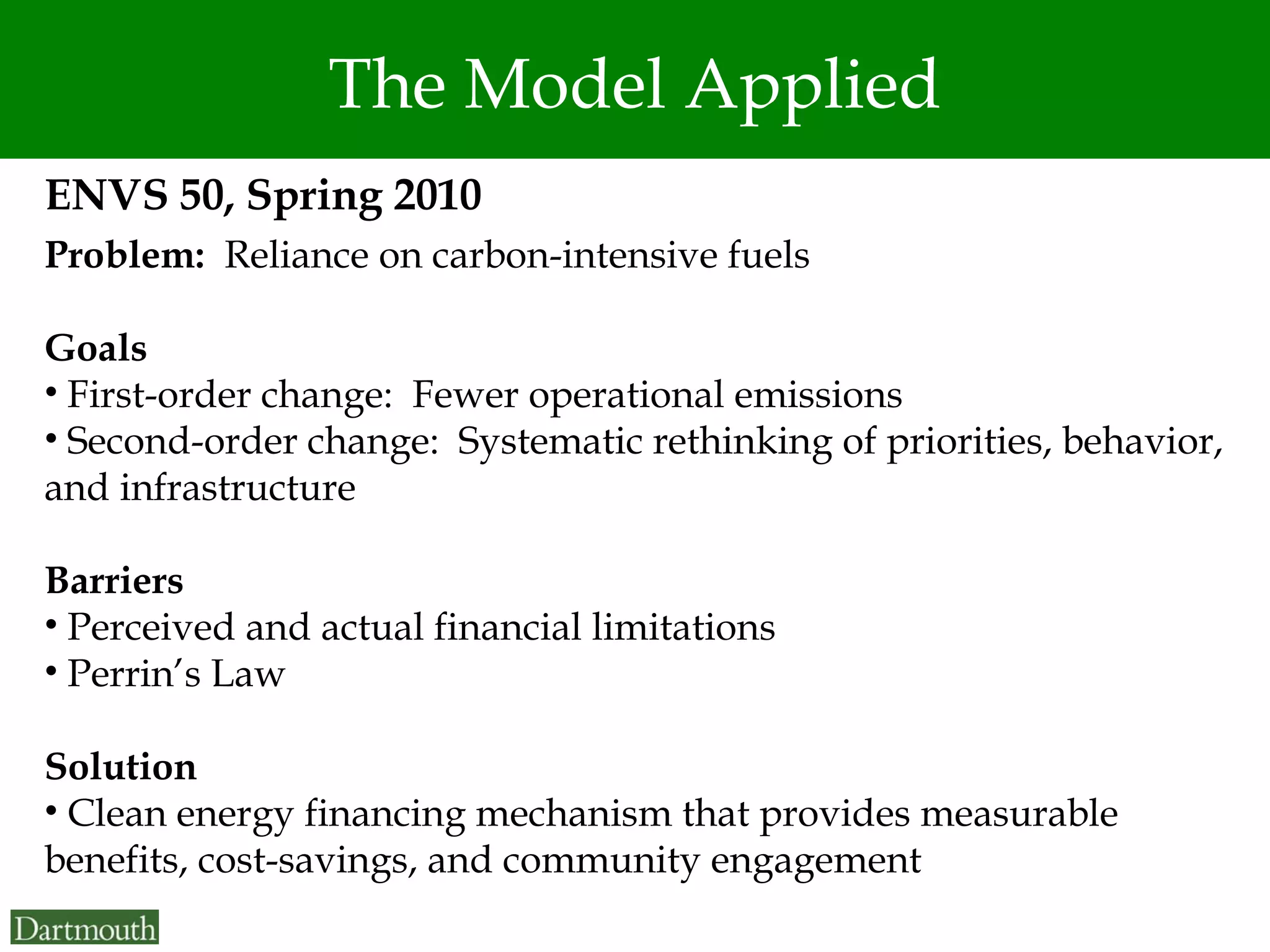 The Dartmouth Green Revolving Fund | PPT
