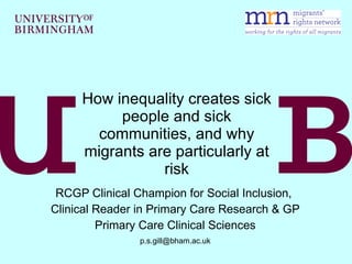 Dr Paramjit Gill: How inequality creates sick people | PPT