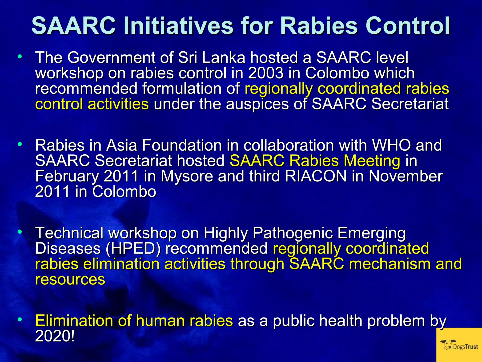 NDWC Chennai 2013 - Prospects of elimination of human rabies ...