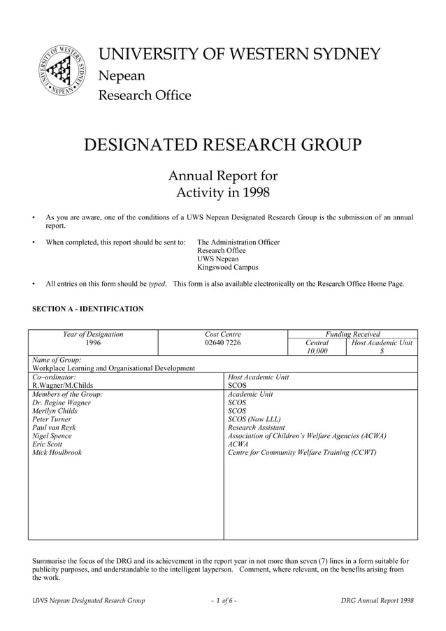 DRG Workplace Learning and Organisational Development DRG- archival ...