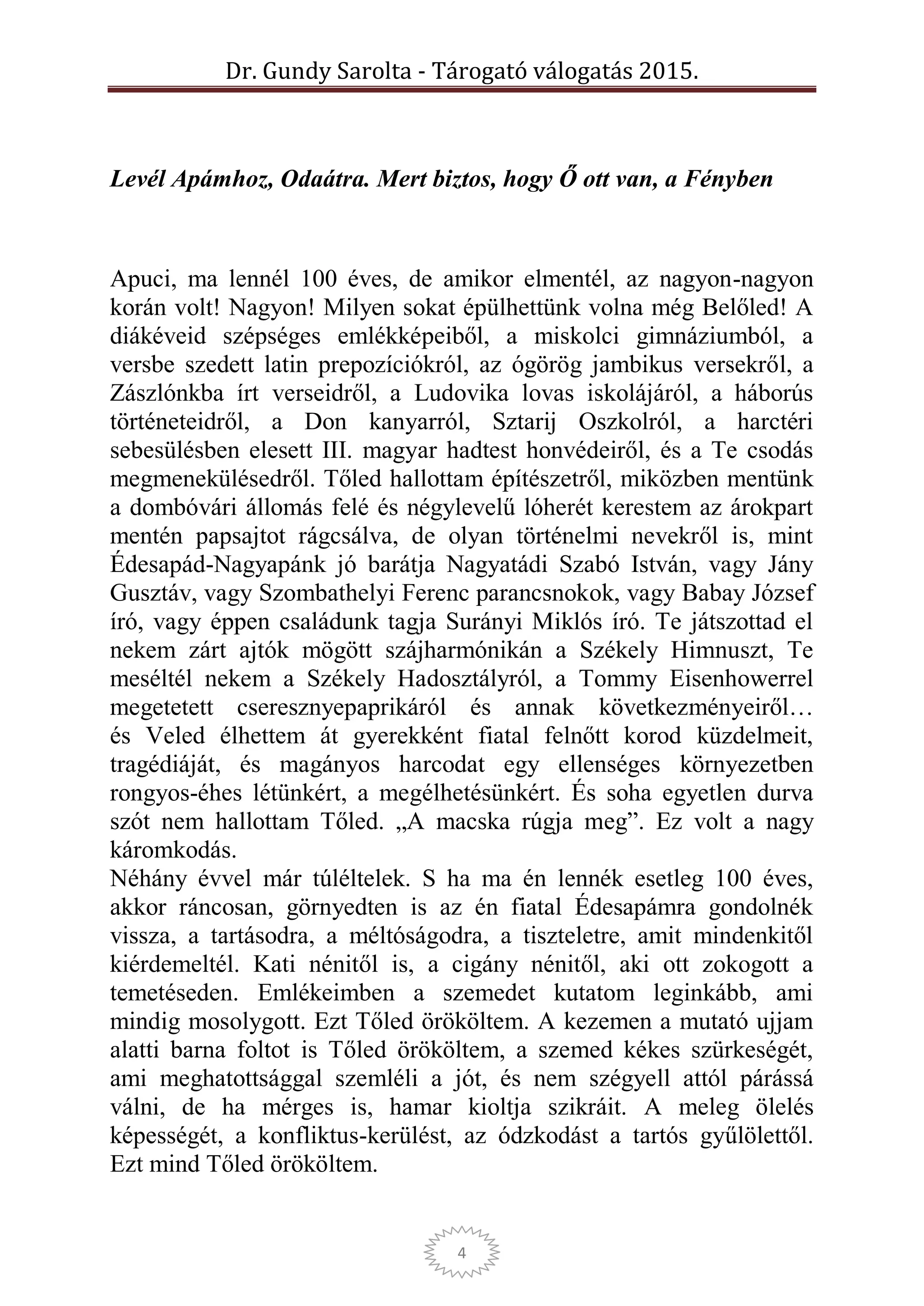 Dr Gundy Sarolta - Tárogató válogatás 2015. | PDF