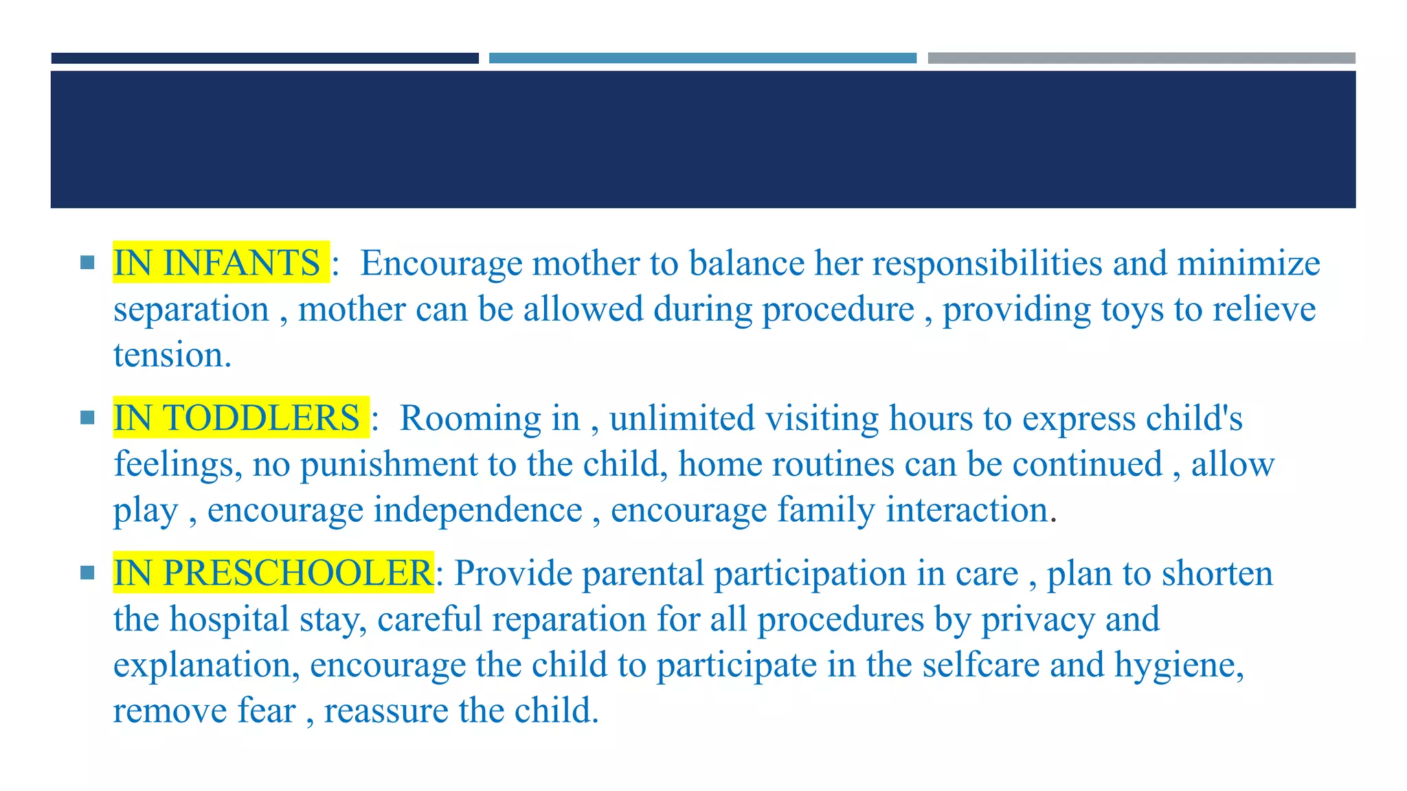 Hospitalisation of sick child | PPTX