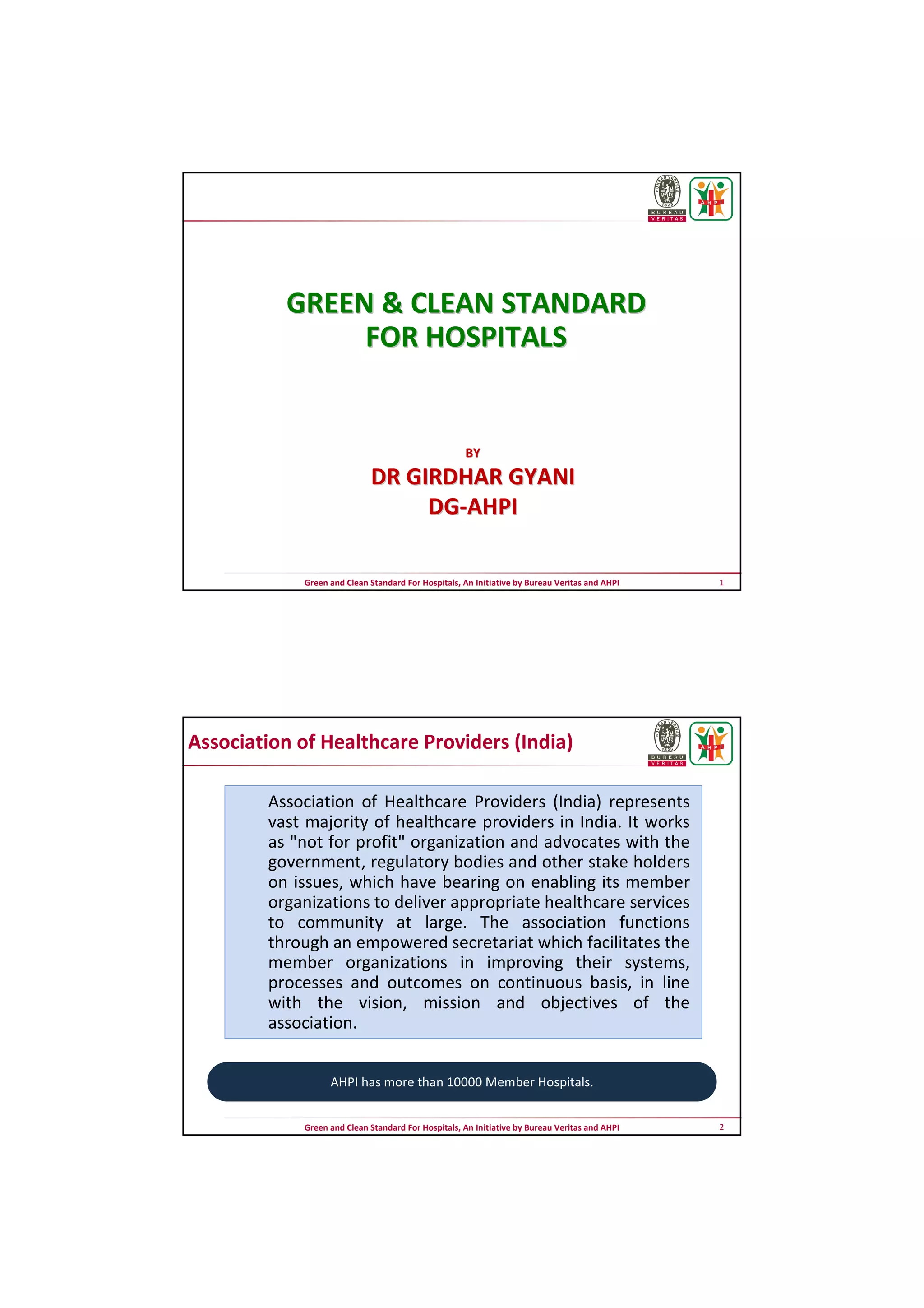 Green & Clean Standard for Hospitals | PDF | Infectious Diseases ...
