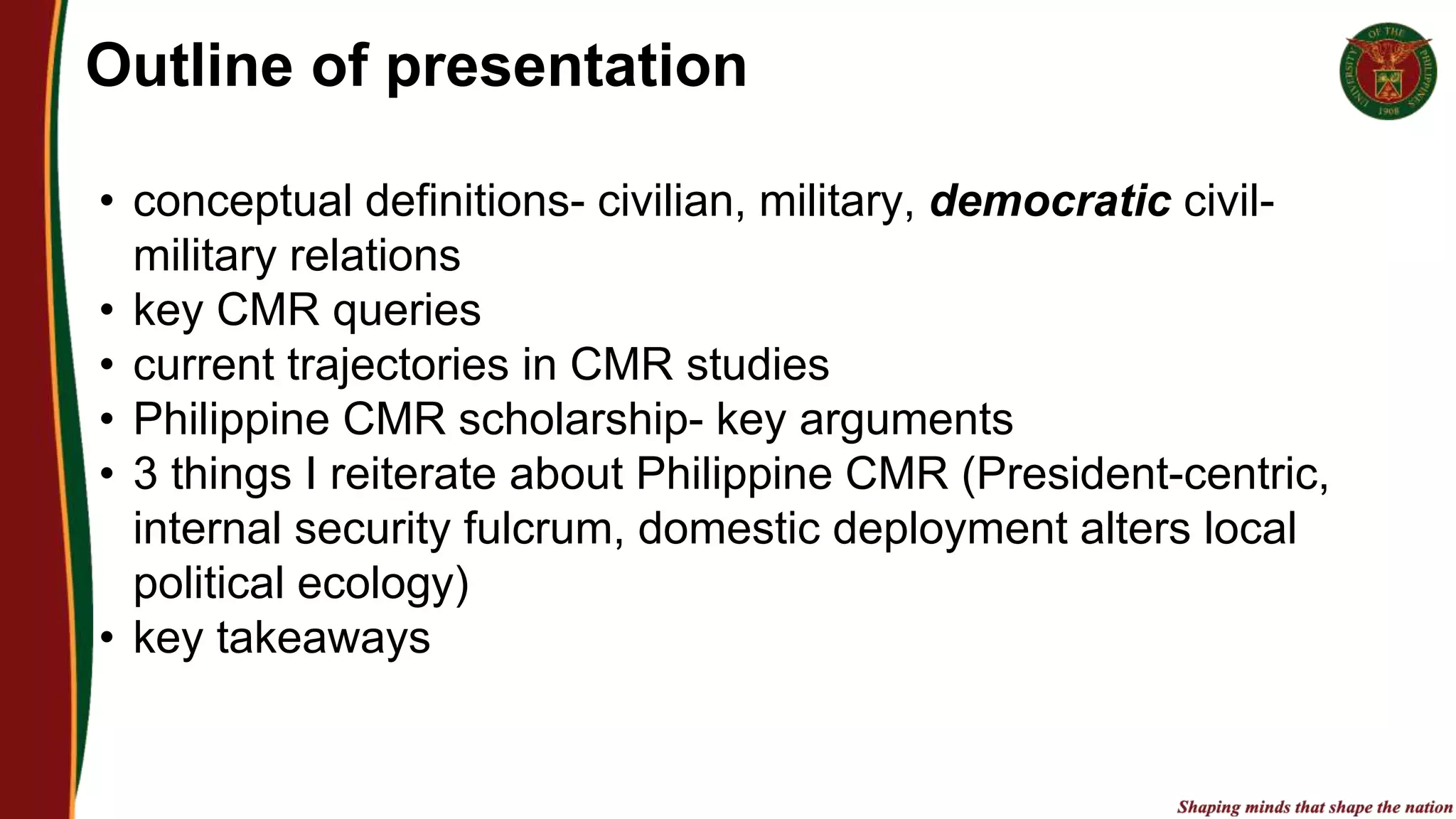 Dr+Hall+-+Civil-Military+Relations+in+the+Philippines.pptx