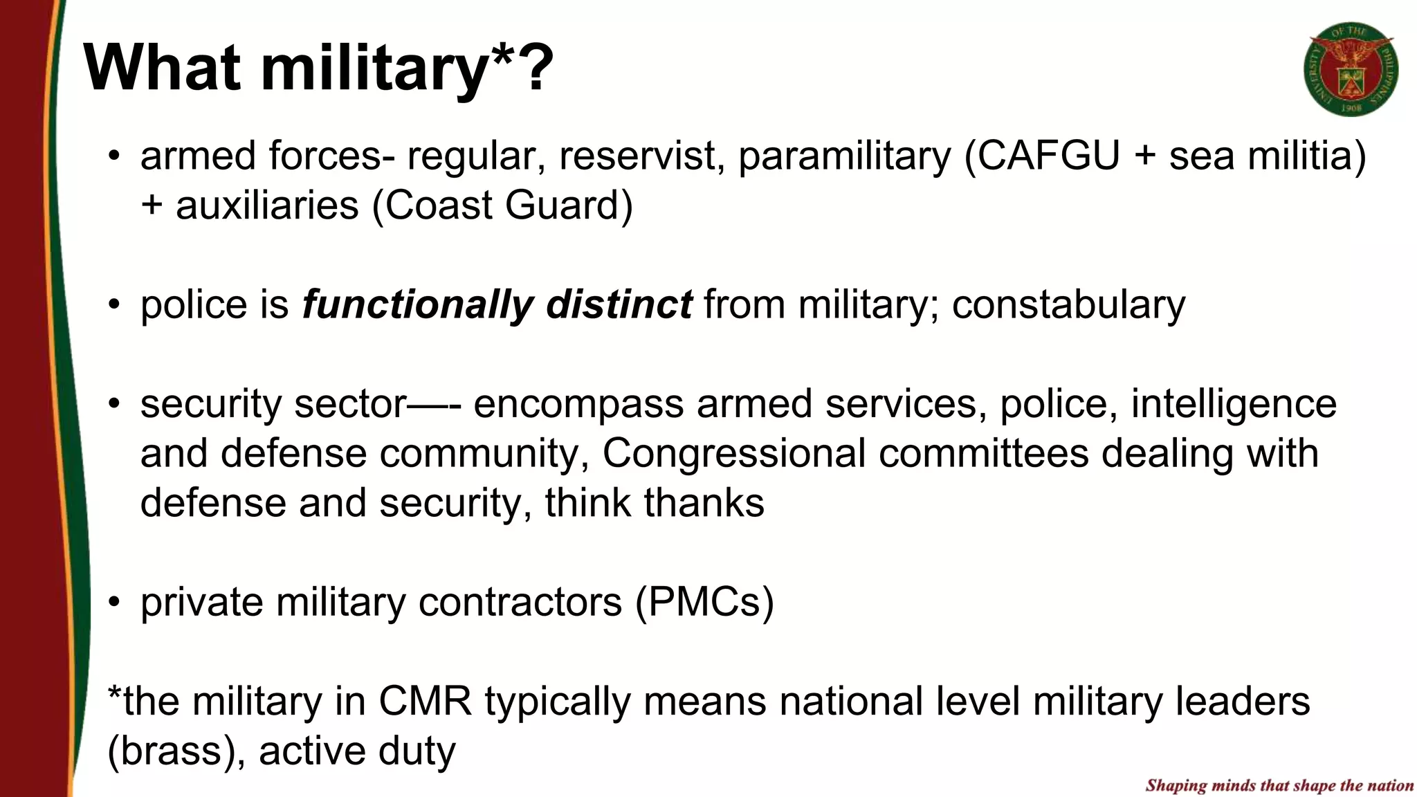 Dr+Hall+-+Civil-Military+Relations+in+the+Philippines.pptx